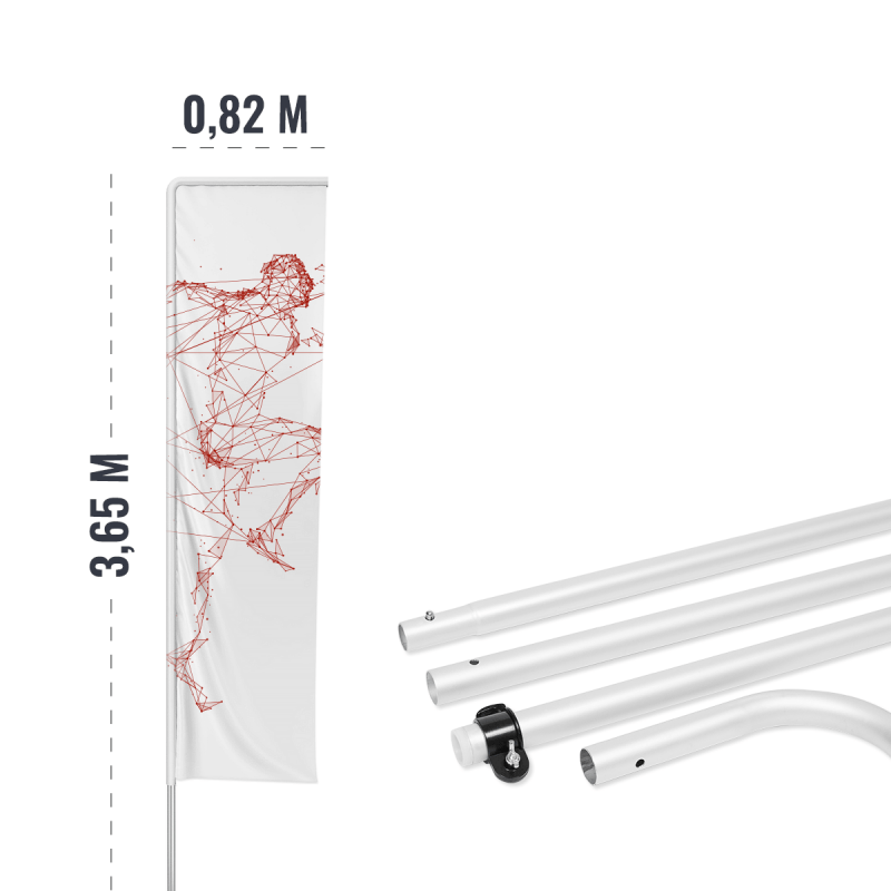 Mât de drapeau à vendre Mât Square 3,65m en aluminium AxOx.eu